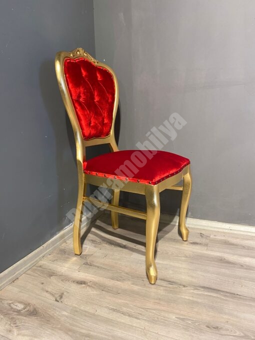 Klasik Sandalye Oymalı Altın Varak | Buğra Mobilya Aksesuar